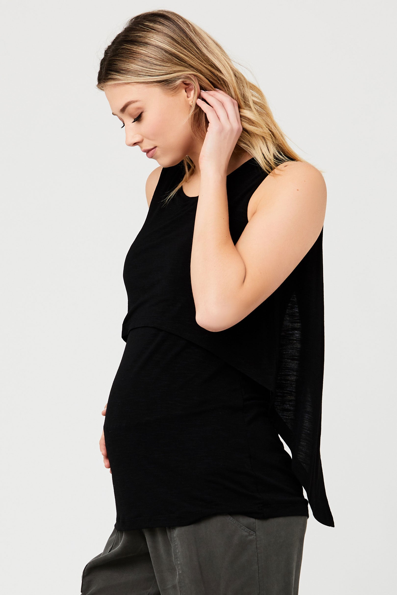 Swing Back Maternity Nursing Top Black – Seven Women Maternity